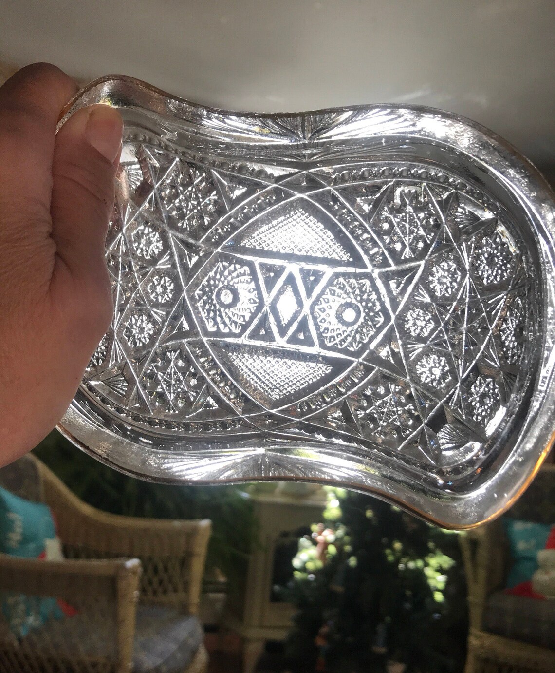 EAPG Antique Glassware - Signed Pres Cut Glass Fentec Spoon Tray EAPG ...