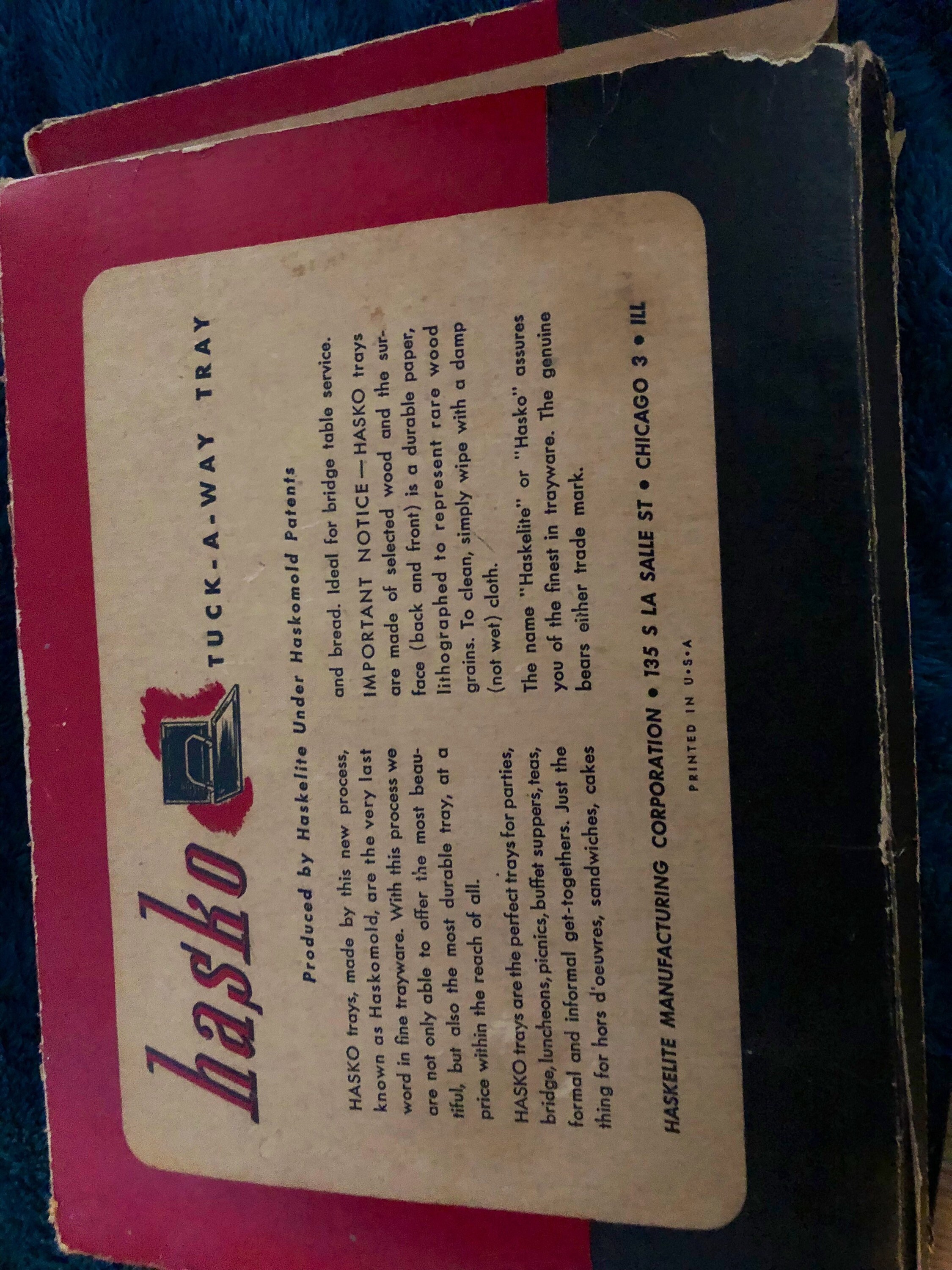 Mid Century Hasko Folding Tray With Box | Etsy