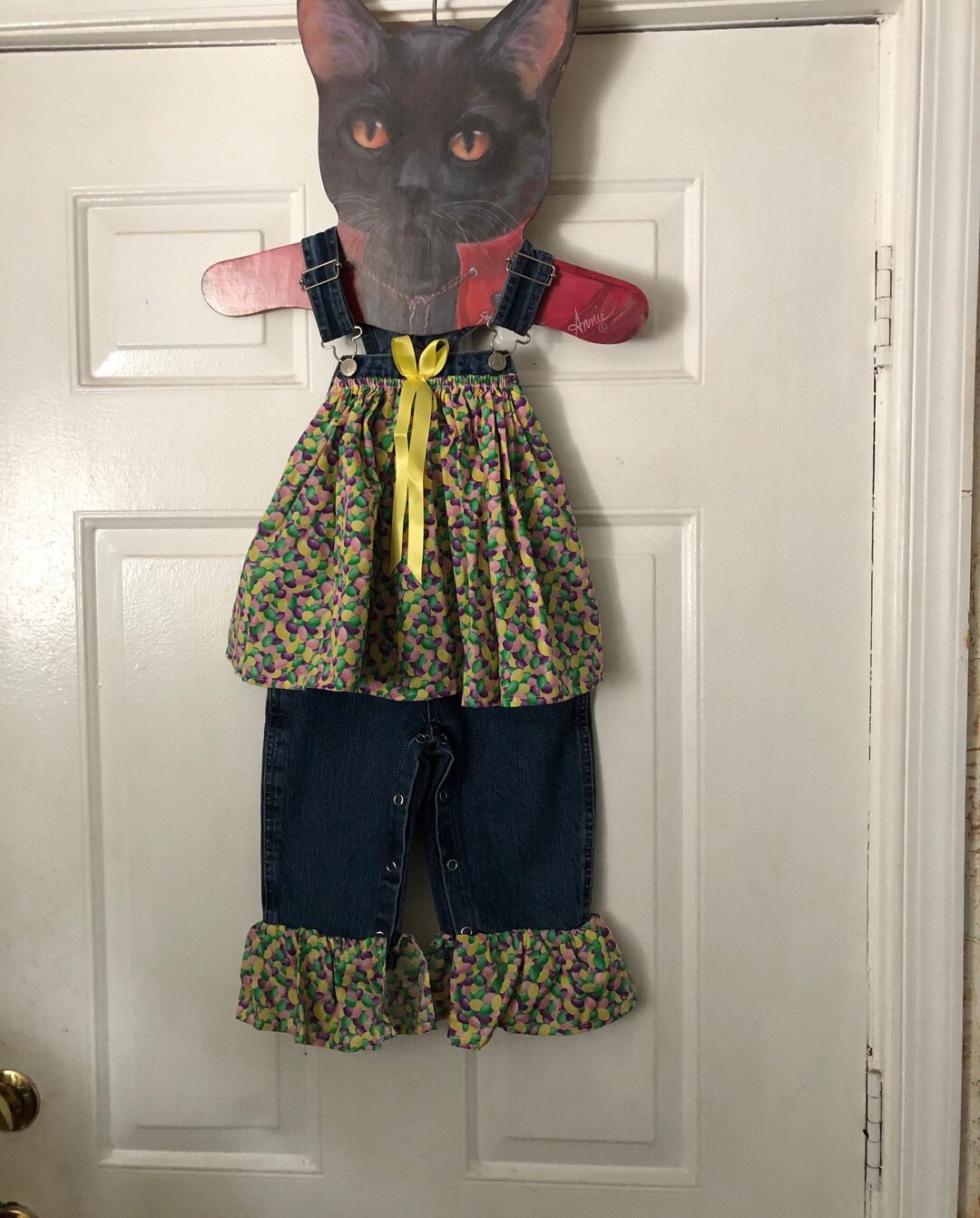 18 Month Girl Denim Overalls With Ruffled Front - Etsy