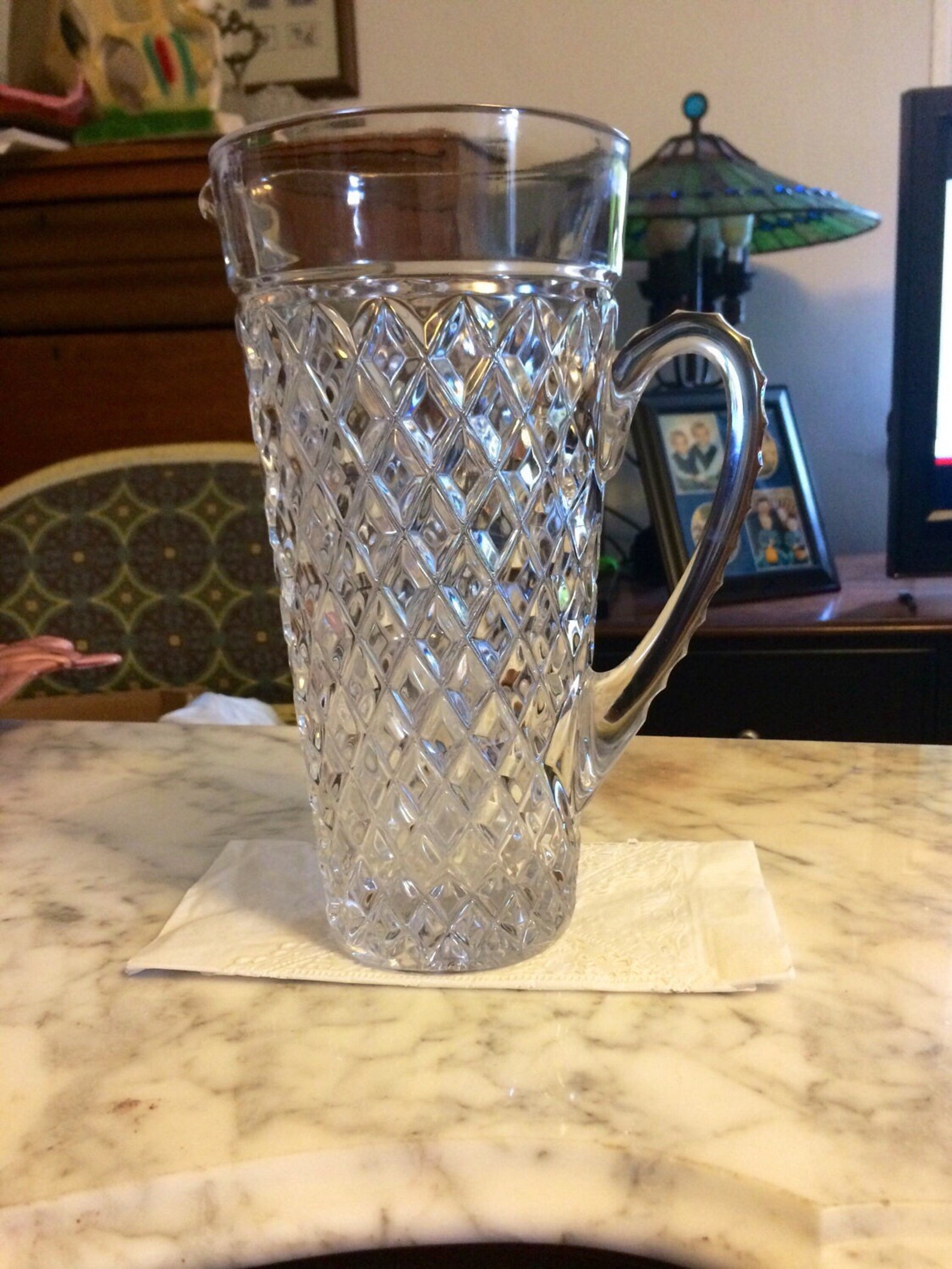 Large Crystal Pitcher Vintage Heavy Cut Glass Crystal - Etsy