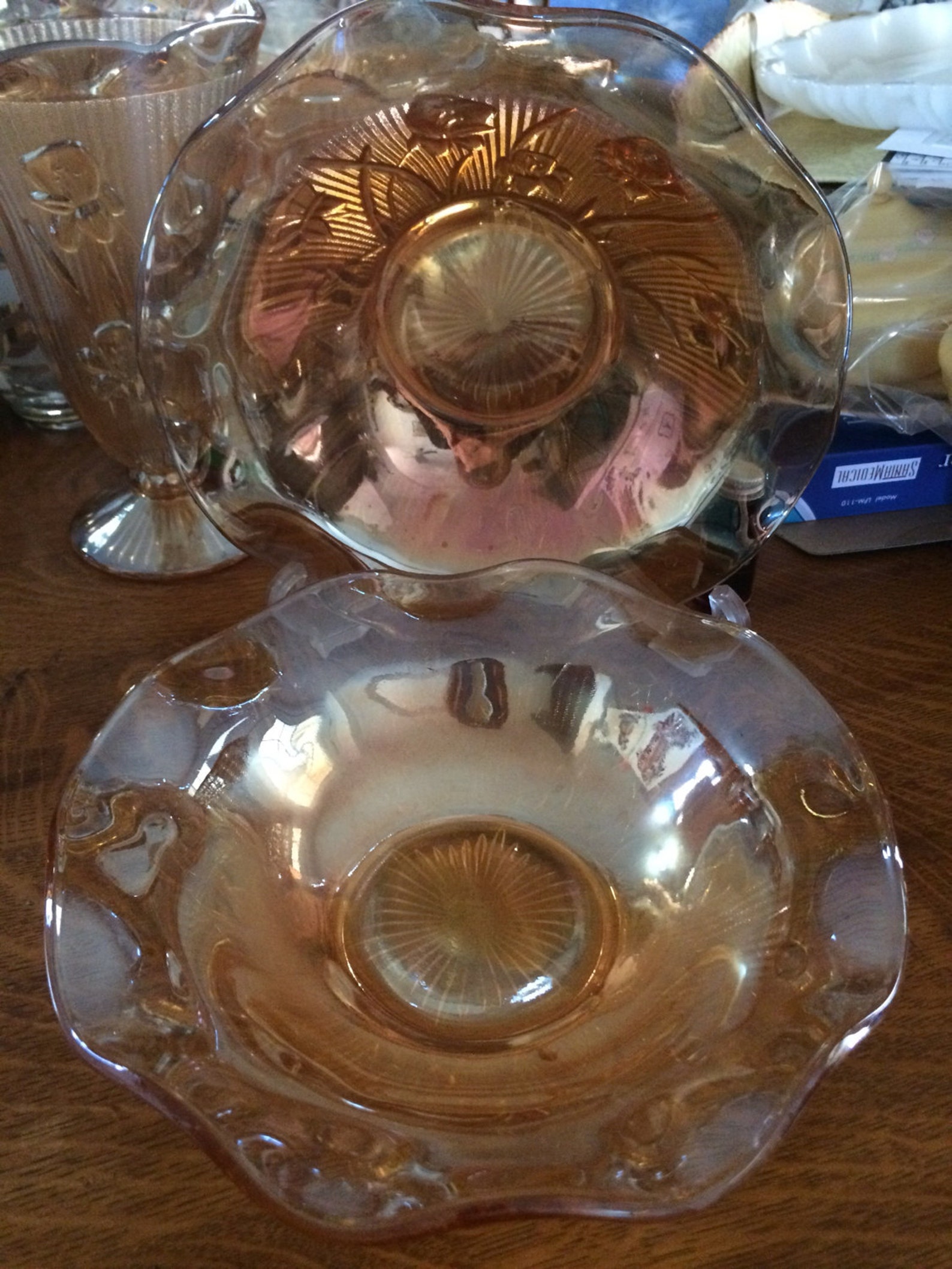 Vintage Carnival Glass Iris Pattern Bowl Carnival Glass | Etsy