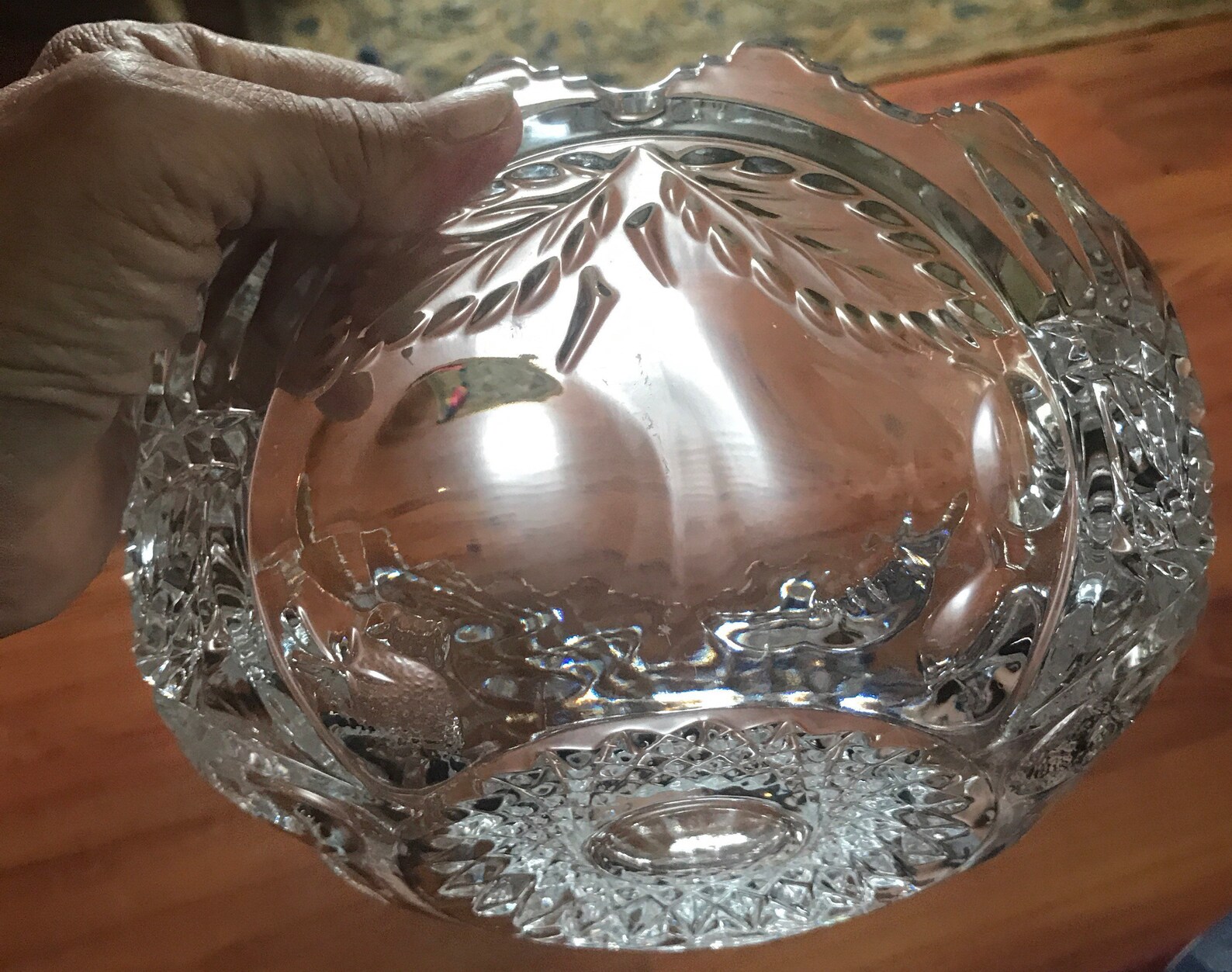 Crystal Bowl - Large Sawtooth Edge Crystal Fruit Bowl - Etsy