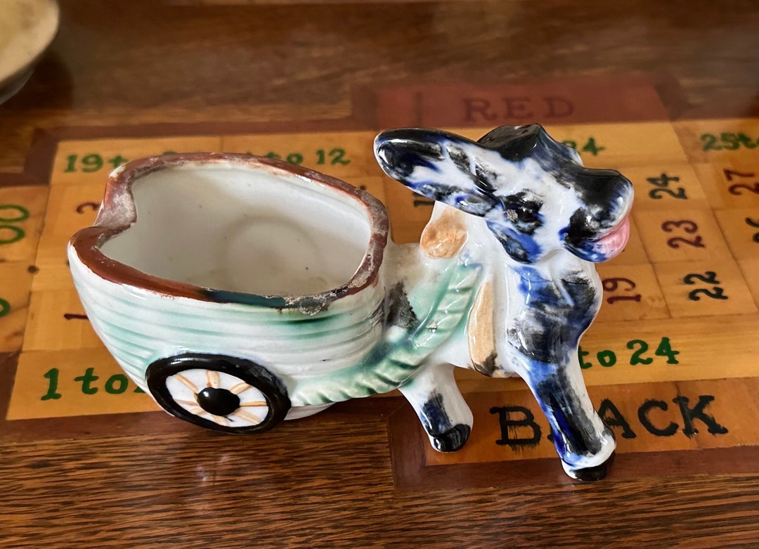 Vintage Donkey and Cart Planter - Etsy