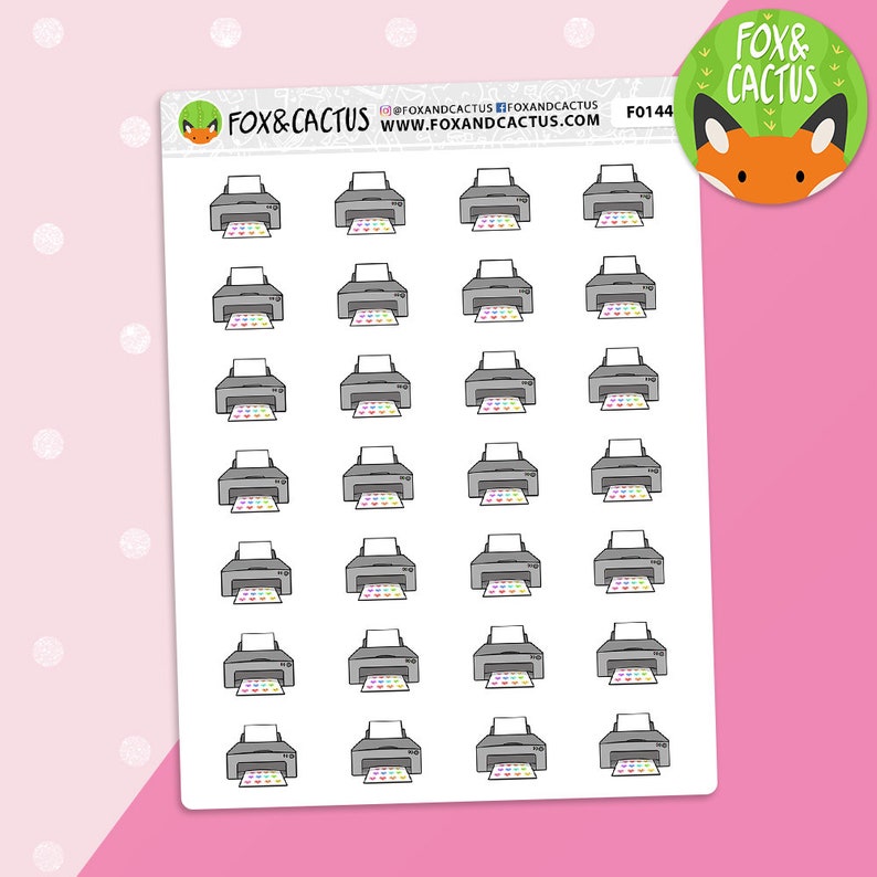 Printers Kawaii Printer Printing Ink Planner Stickers | Etsy