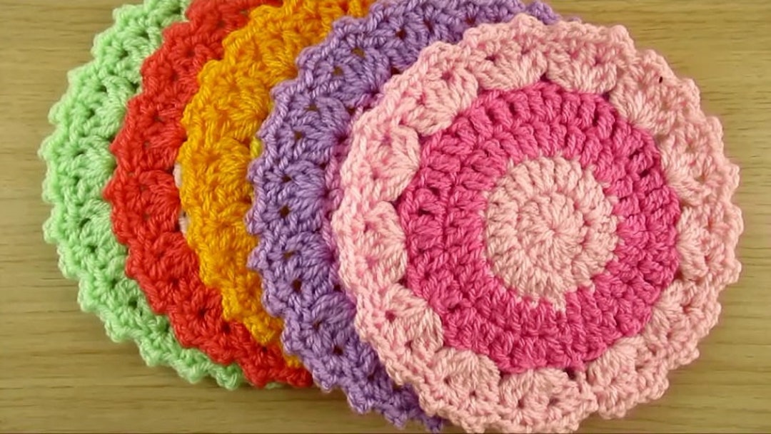 Crochet Coasters Pattern DIY Instant Download PDF Video Tutorial ...