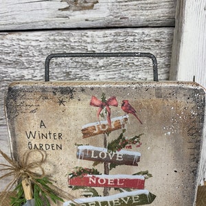 Primitive Winter Garden Standing Sign 5 1/2x7 Sign farmhouse Winter ...