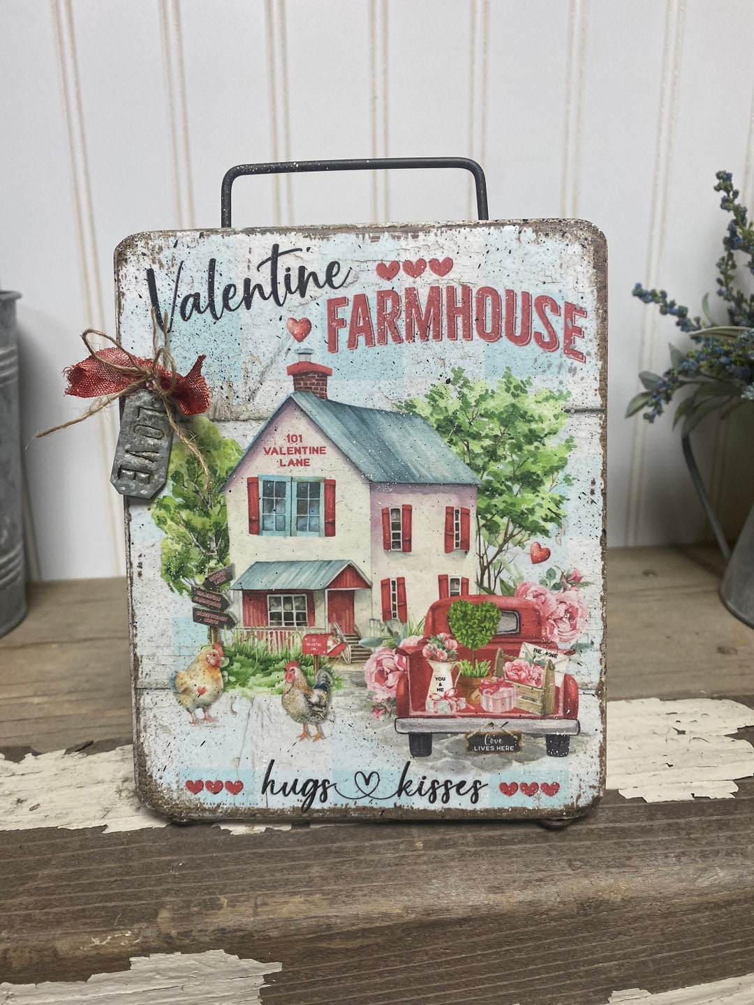 Primitive Valentine Farmhouse Standing Sign Primitive Love Sign ...