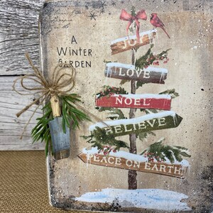 Primitive Winter Garden Standing Sign 5 1/2x7 Sign farmhouse Winter ...