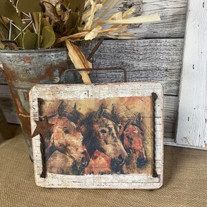 Rustic Horse Sign 6x6 1/2 Standing Wood Sign Primitive Decor Western ...