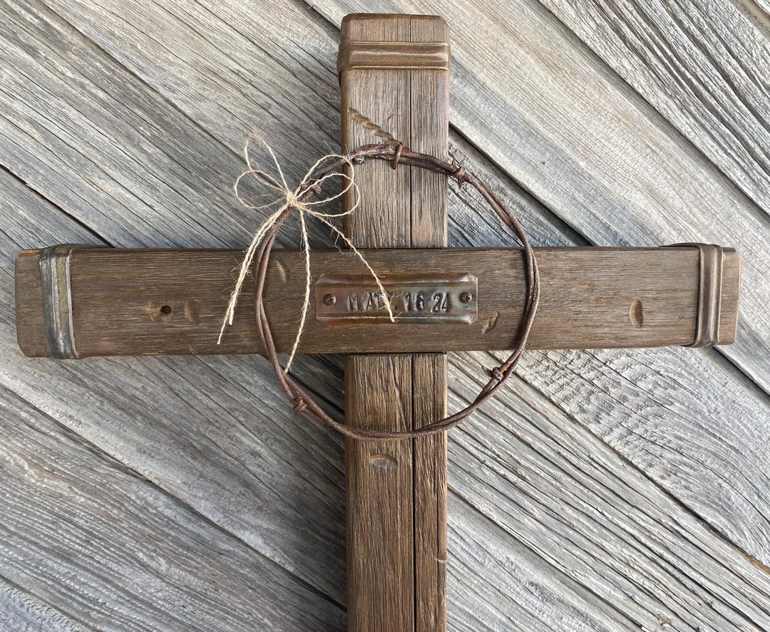 Rustic Weathered Barn Wood Cross weathered Wood Cross one of a Kind ...