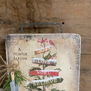 Primitive Winter Garden Standing Sign 5 1/2x7 Sign farmhouse Winter ...