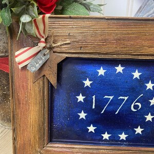 Primitive Tin and Wood 1776 Sign Patriotic America Sign primitive 7 1/4 ...