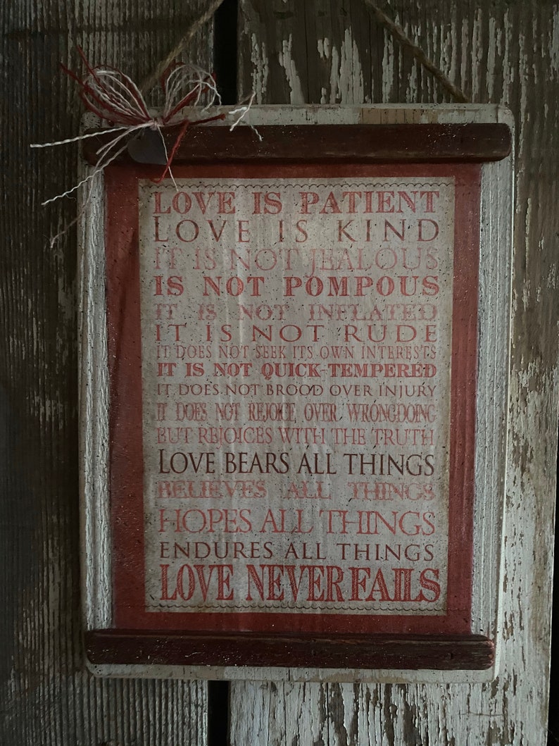 Primitive Love is Patient Sign Primitive Love Sign | Etsy