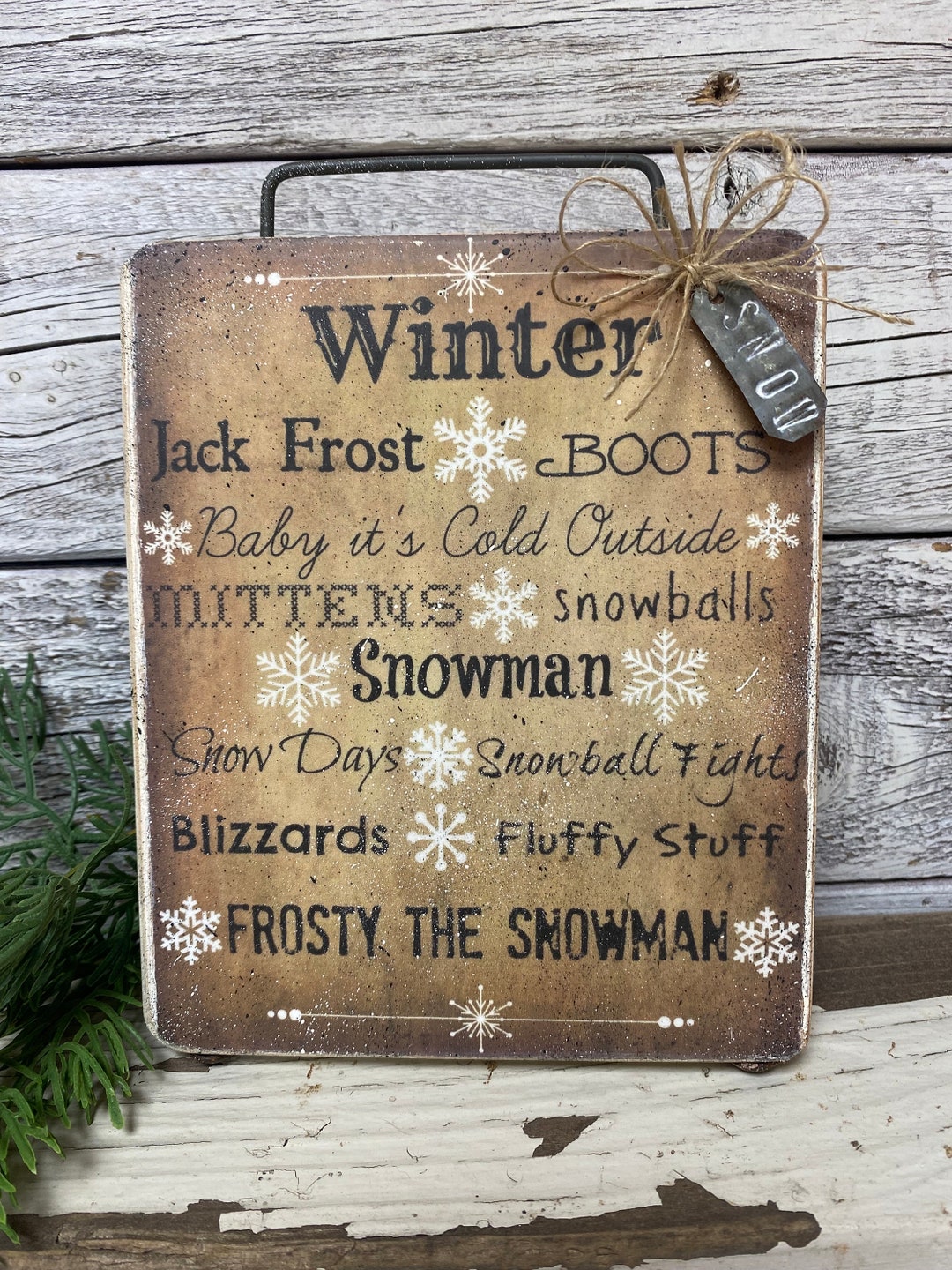 Primitive Winter Standing Sign -6x8 or 8x10 Standing Sign- Primitive ...
