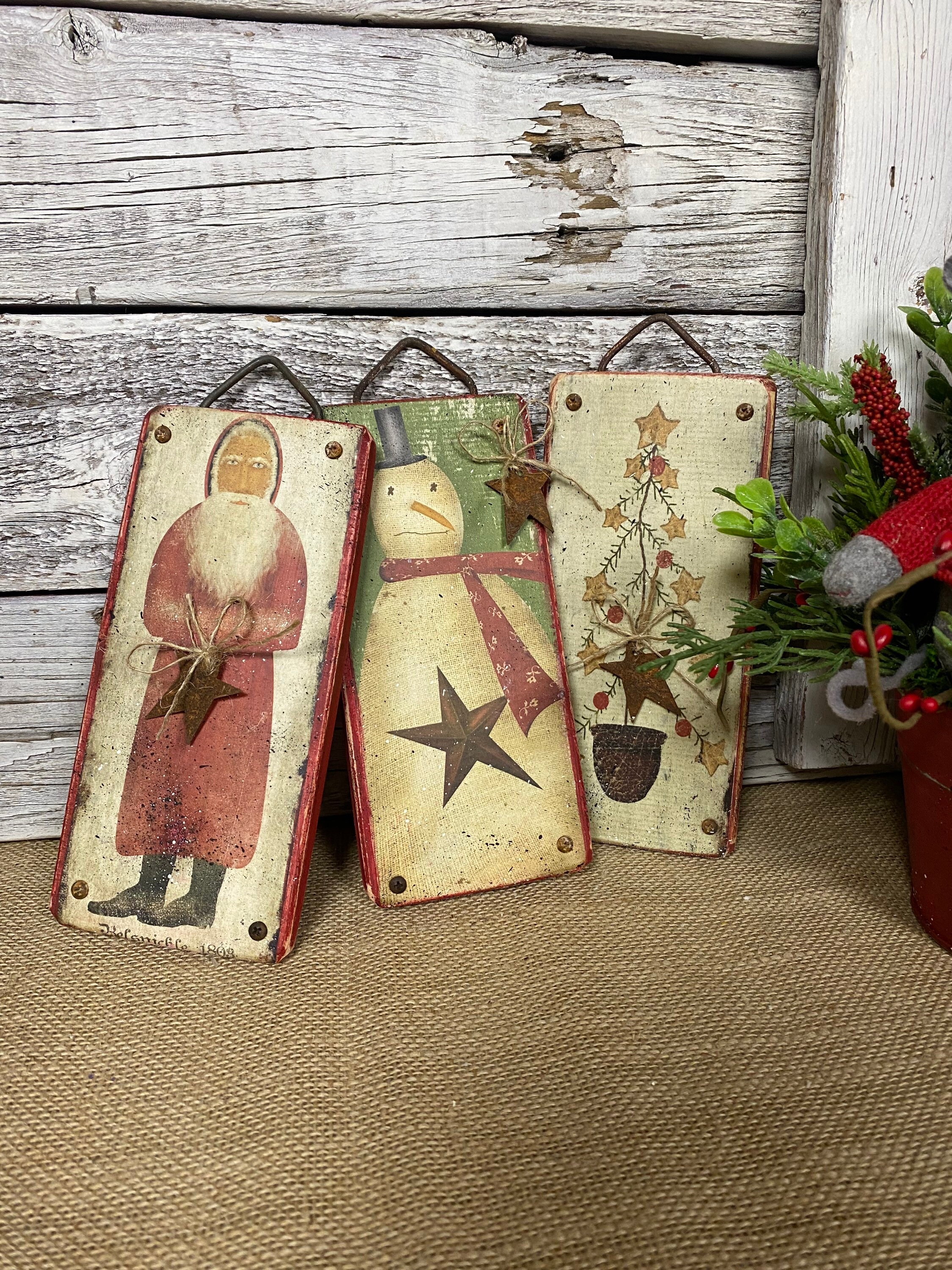 Primitive Christmas Tree Sign 3x7 Wood Christmas Sign - Etsy