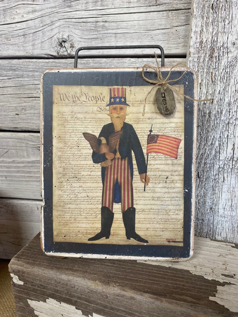 Primitive Patriotic Uncle Sam Standing Sign 5 1/2x7 1/2 - Etsy