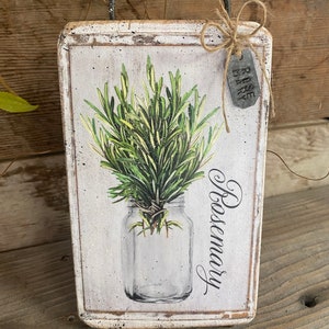 Primitive Herb Standing Signs - 4x6 Wood Sign - Tiered Tray Sign ...