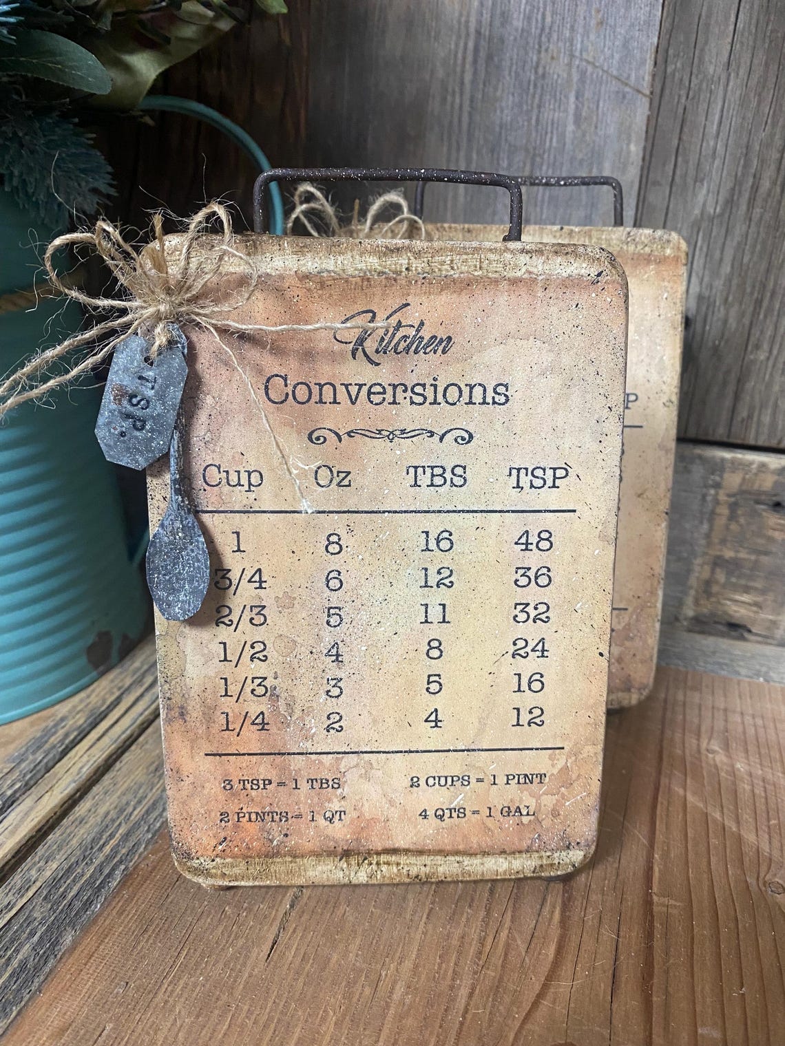 Primitive Kitchen Conversions Sign: Reclaimed Wood Farmhouse Kitchen ...