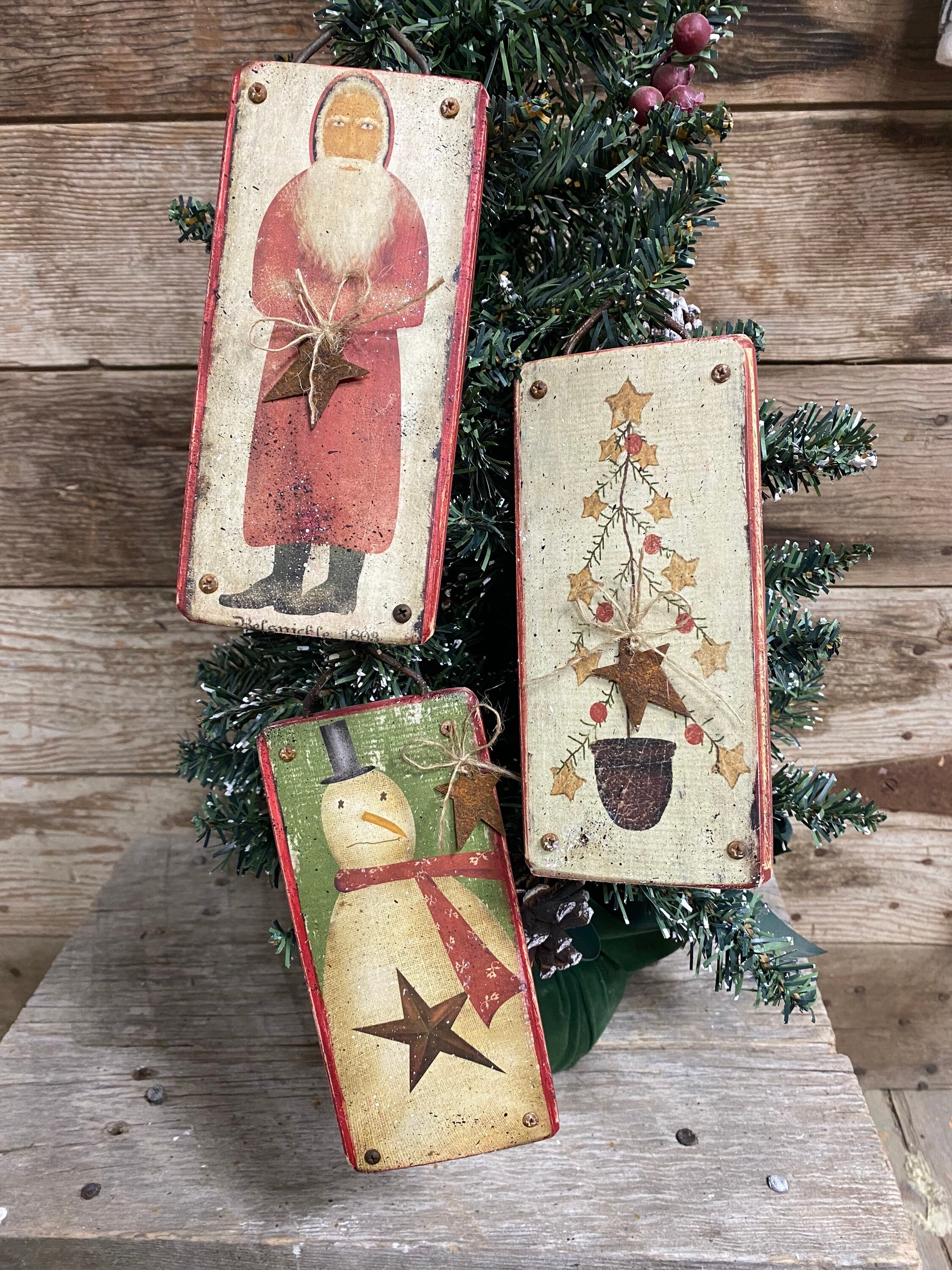 Primitive Christmas Tree Sign 3x7 Wood Christmas Sign - Etsy