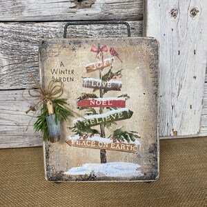 Primitive Winter Garden Standing Sign 5 1/2x7 Sign farmhouse Winter ...