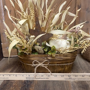 Primitive Fall Arrangement - Farmhouse Country Fall Floral Arrangement ...