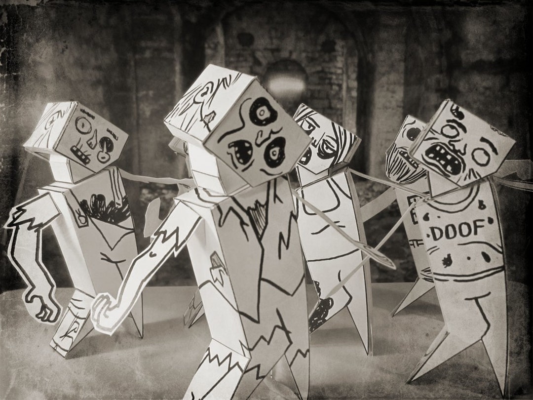 Zombie Horde Paper Toy Playset - Etsy