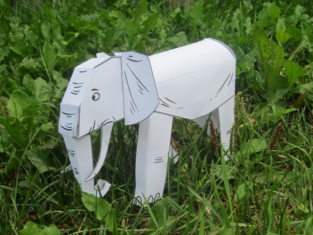 Elephant and Rider Paper Toy - Etsy