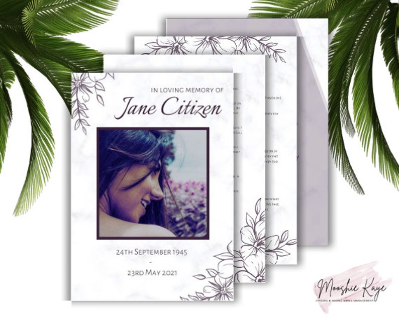 FUNERAL BOOKLET: Funeral Pamphlet Custom Memorial Printout - Etsy Australia