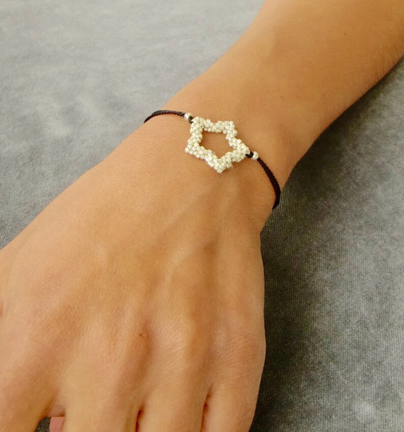 Thread Bracelet With Hexagonal Charm - Silk Thread Bracelet ...