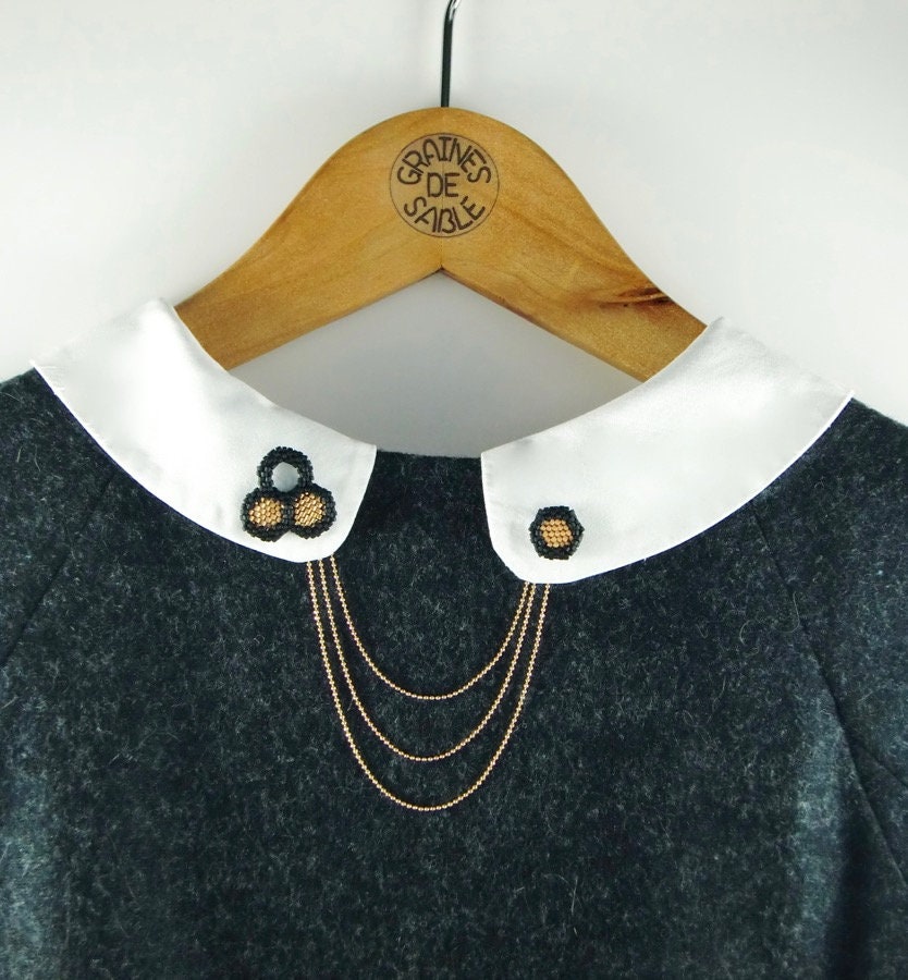 Geometric collar pin Hexagon cardigan pins Honeycomb collar tips ...