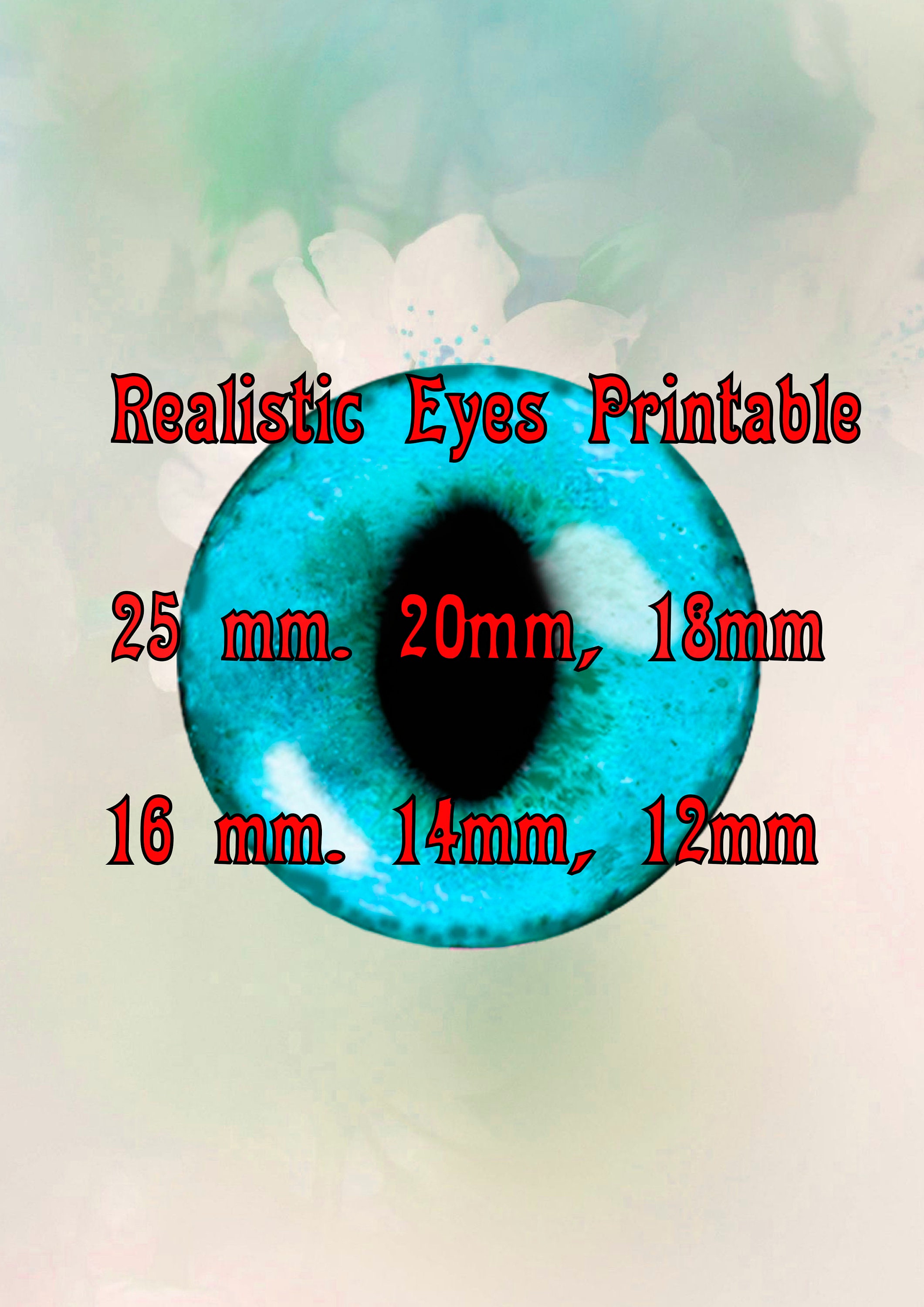 Collage Collage Sheets Blue Turquoise Realistic Doll Eyes Digital ...