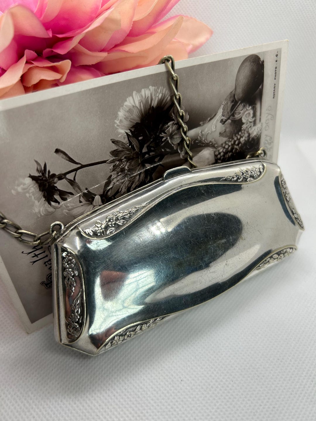 Silver Plate Antique Purse. Edwardian Finger Purse. - Etsy