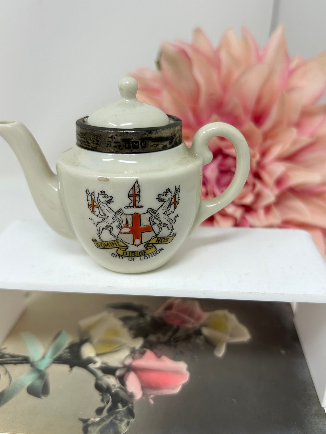 Miniature Teapot. City of London Vintage Teapot. Silver Rimmed Childs ...