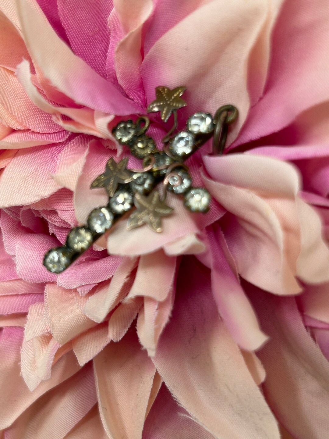 Diamanté Paste Flower Pin. Paste Cross Pendant. Antique Paste Flower ...