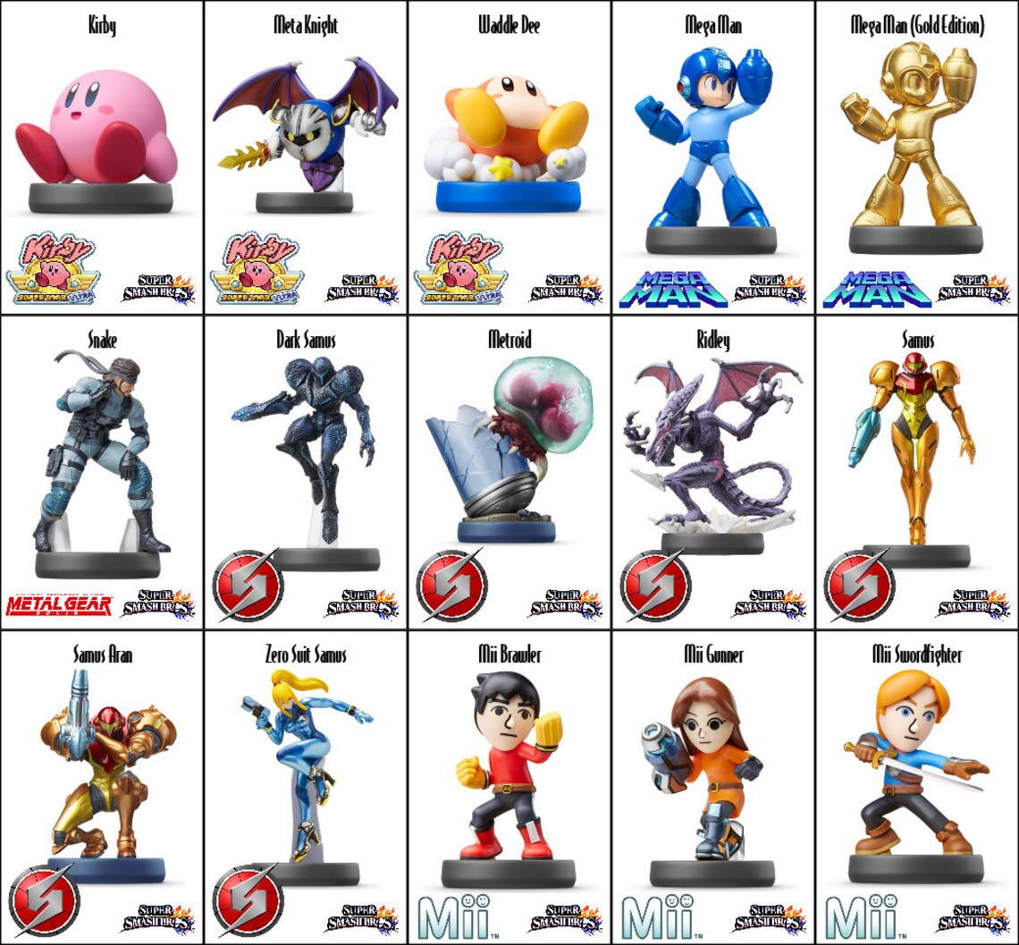 Super Smash Brothers Amiibo Cards Made to Order Buy 5 Get 1 | Etsy