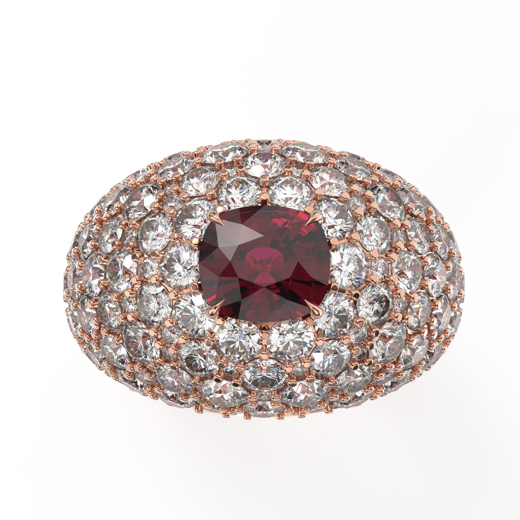 Cushion Cut Ruby Diamond Ring Ruby Fashion Ring Statement | Etsy