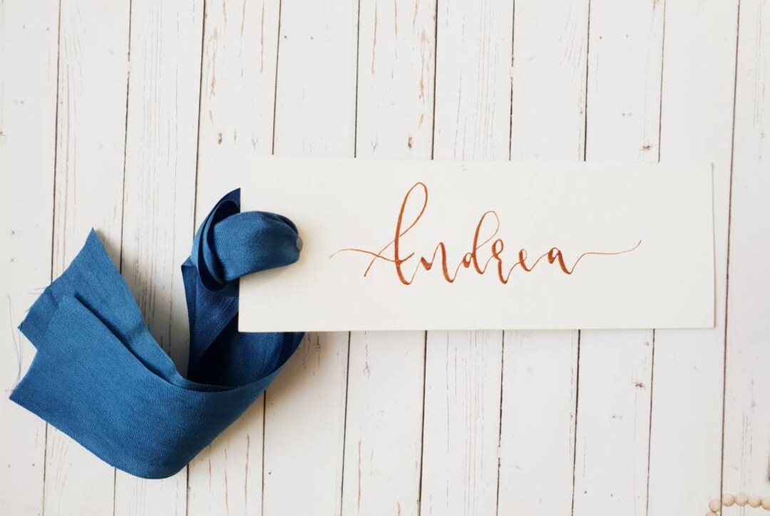 Caligraphy Hand Written Place Cards Wedding Tags Placecards With ...