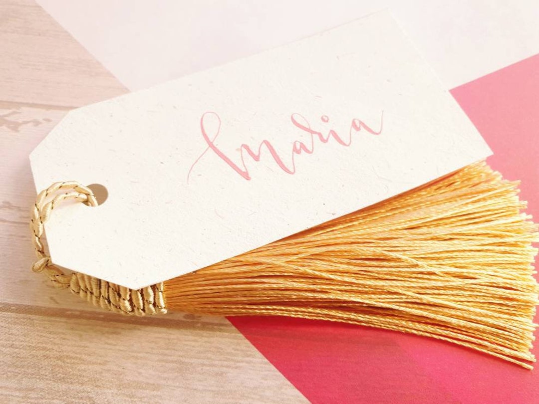 Place Card Name Tags | Wedding Placecard Tags With Tassels ...