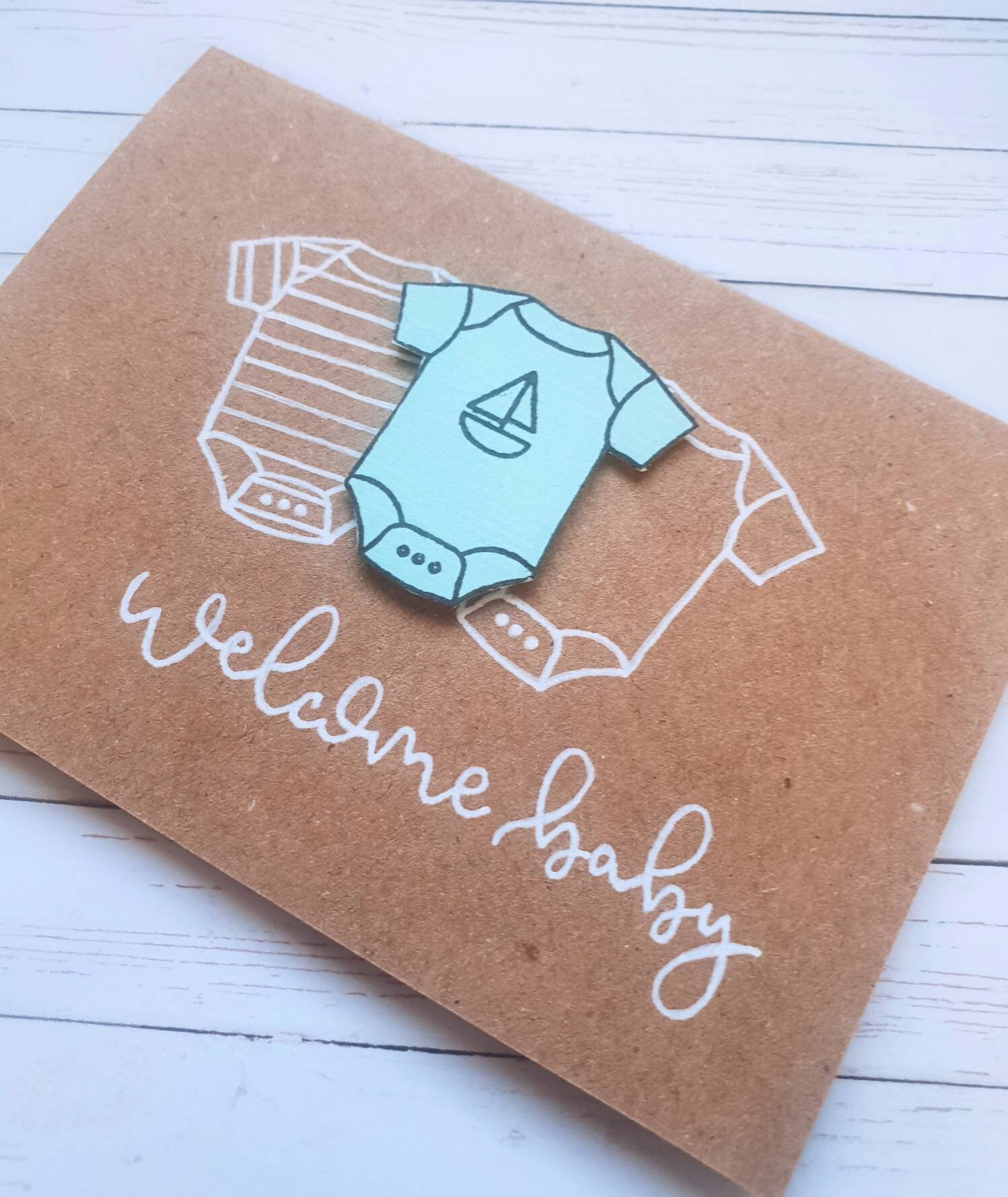 Congratulations Baby Cards Kraft Baby Shower Wishes | Etsy