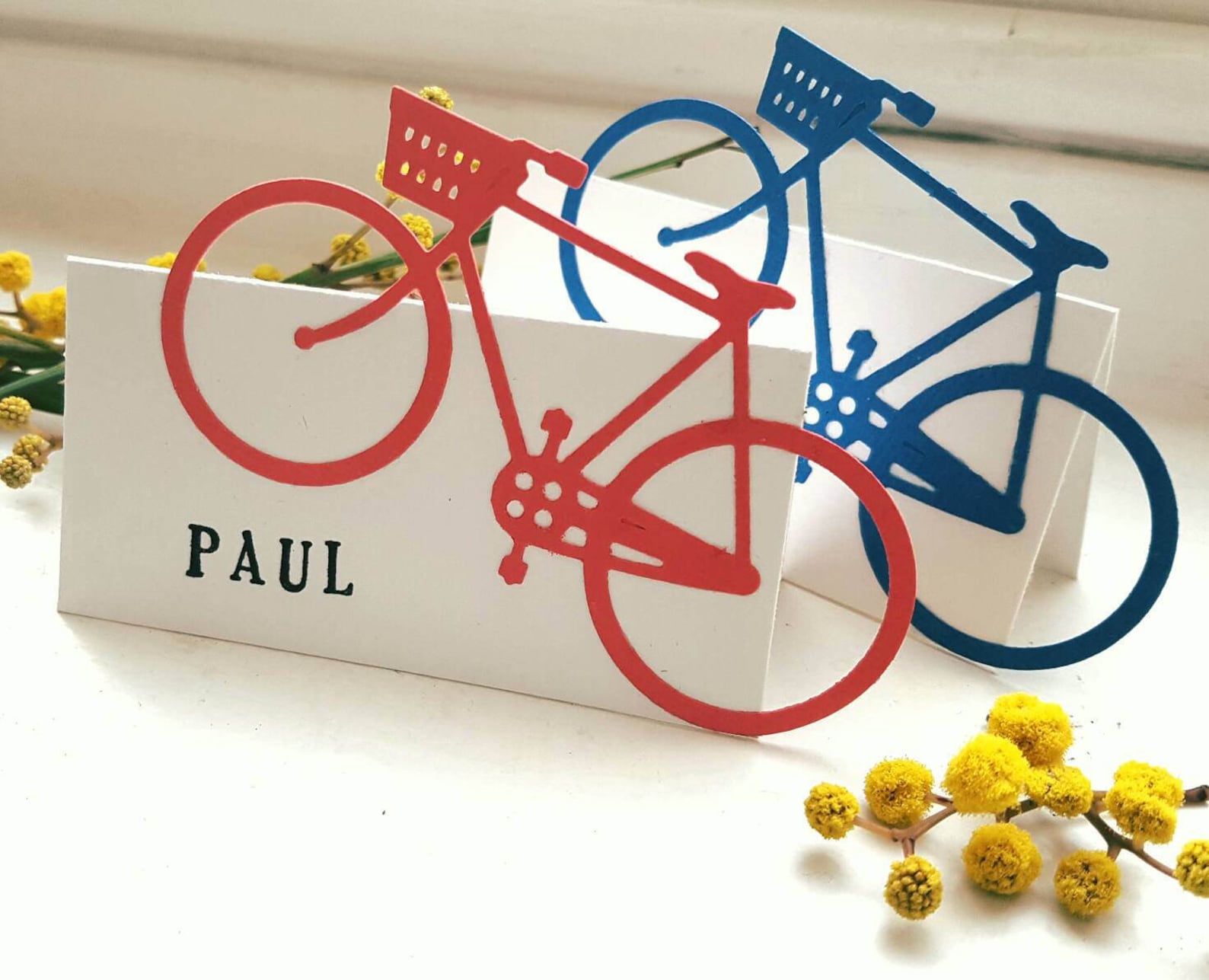 Personalised Hand Made Bicycle Place Cards Cycling Name - Etsy UK