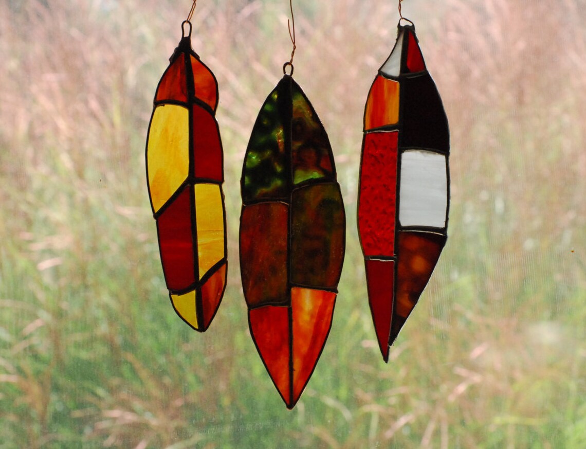 Stained Glass Feathers - Etsy