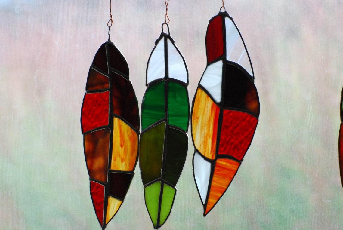 Stained Glass Feathers - Etsy