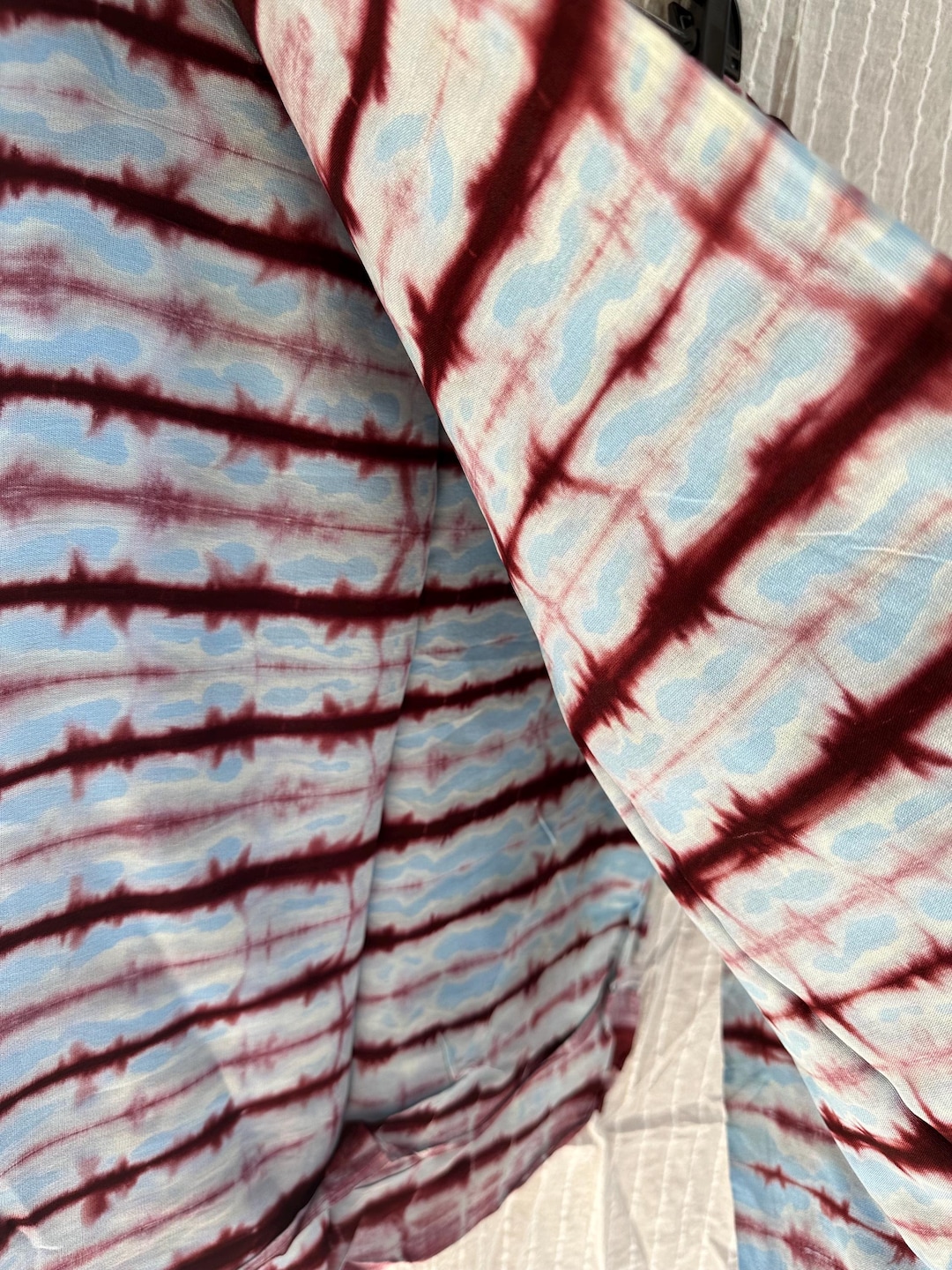 Melhfa Veil African Batik Mauritanian Body Wrap Burgundy & Blue 14ft X ...
