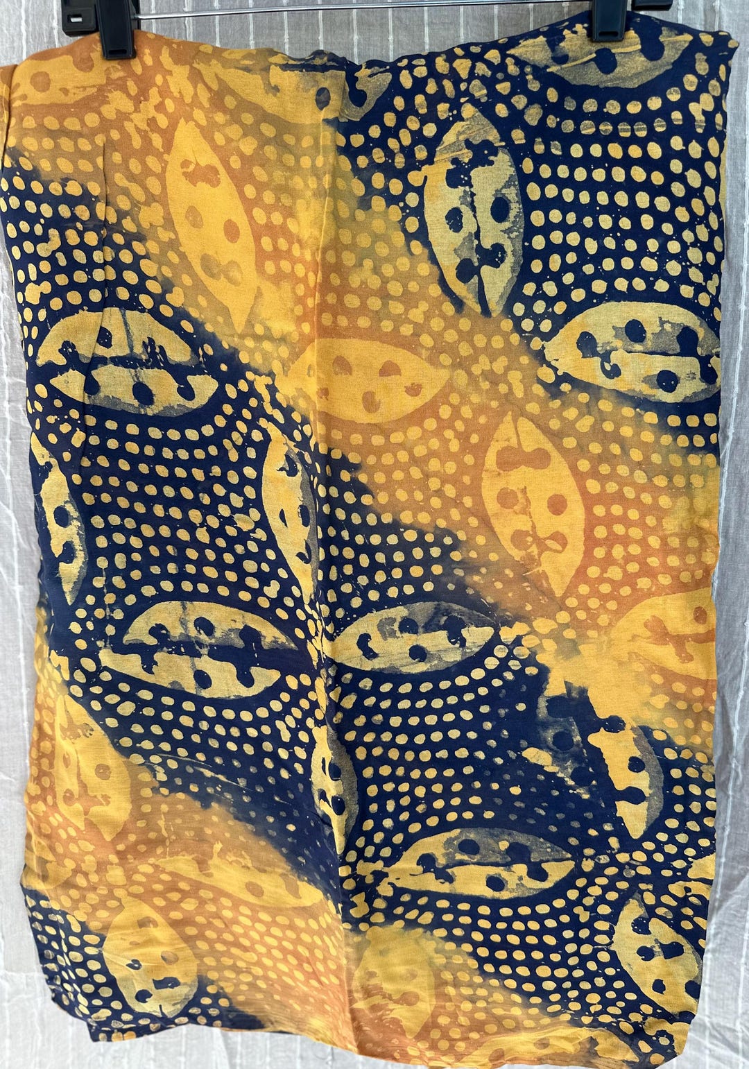 Melhfa Veil African Batik Mauritanian Body Wrap Blue, Yellow & Orange ...