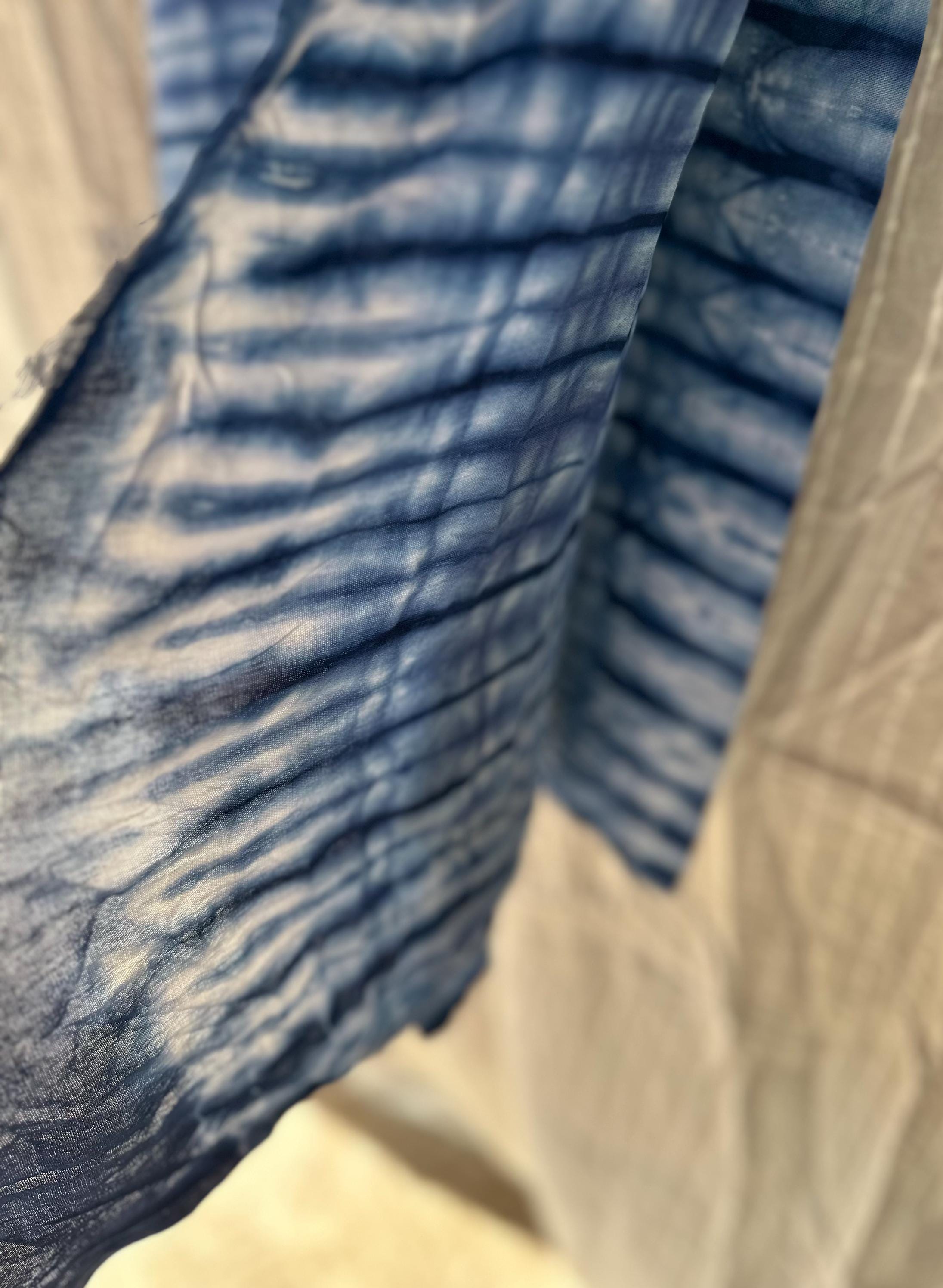 Melhfa Veil African Batik Mauritanian Body Wrap Blue & White 14ft X 5ft ...