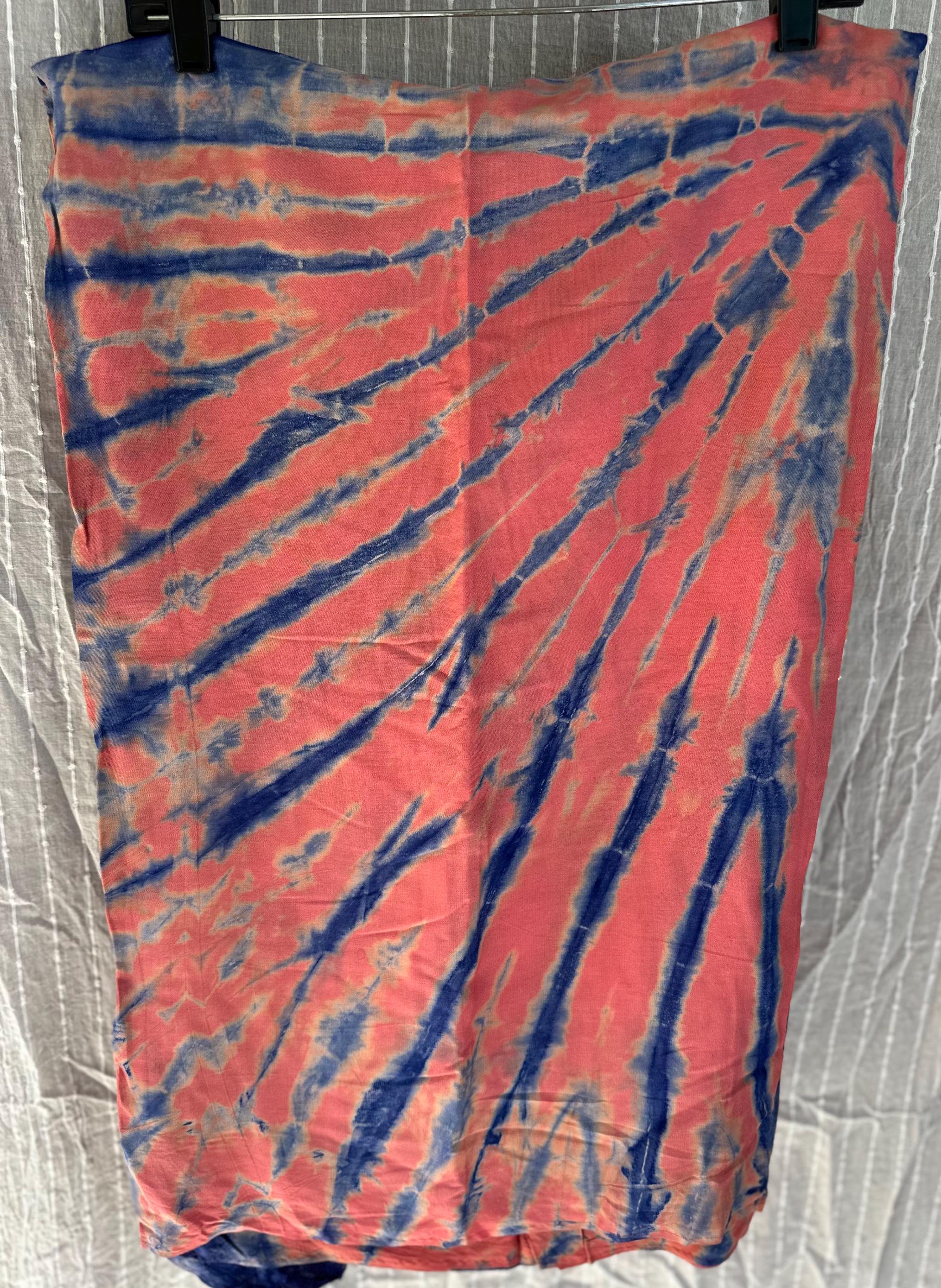 Melhfa Veil African Batik Mauritanian Body Wrap Pink & Blue 14ft X 5ft ...