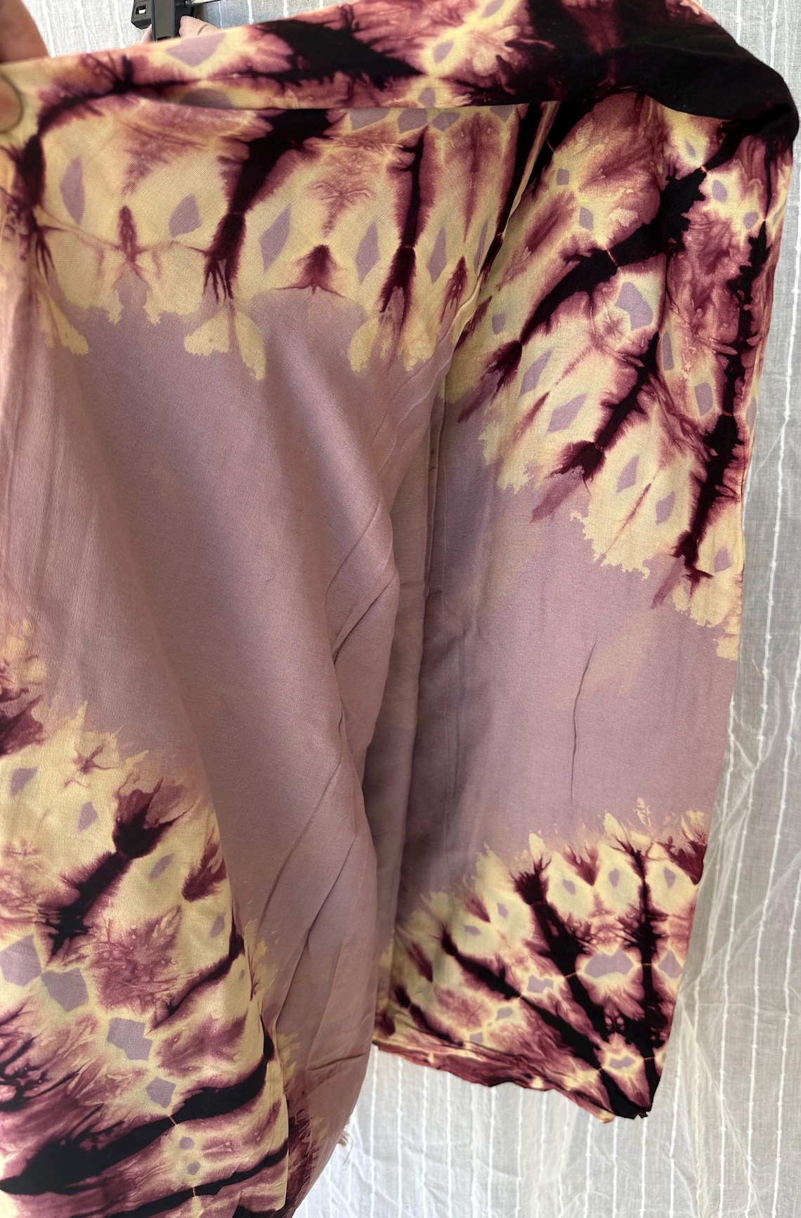 Melhfa Veil African Batik Mauritanian Body Wrap Plum & Beige 14ft X 5ft ...