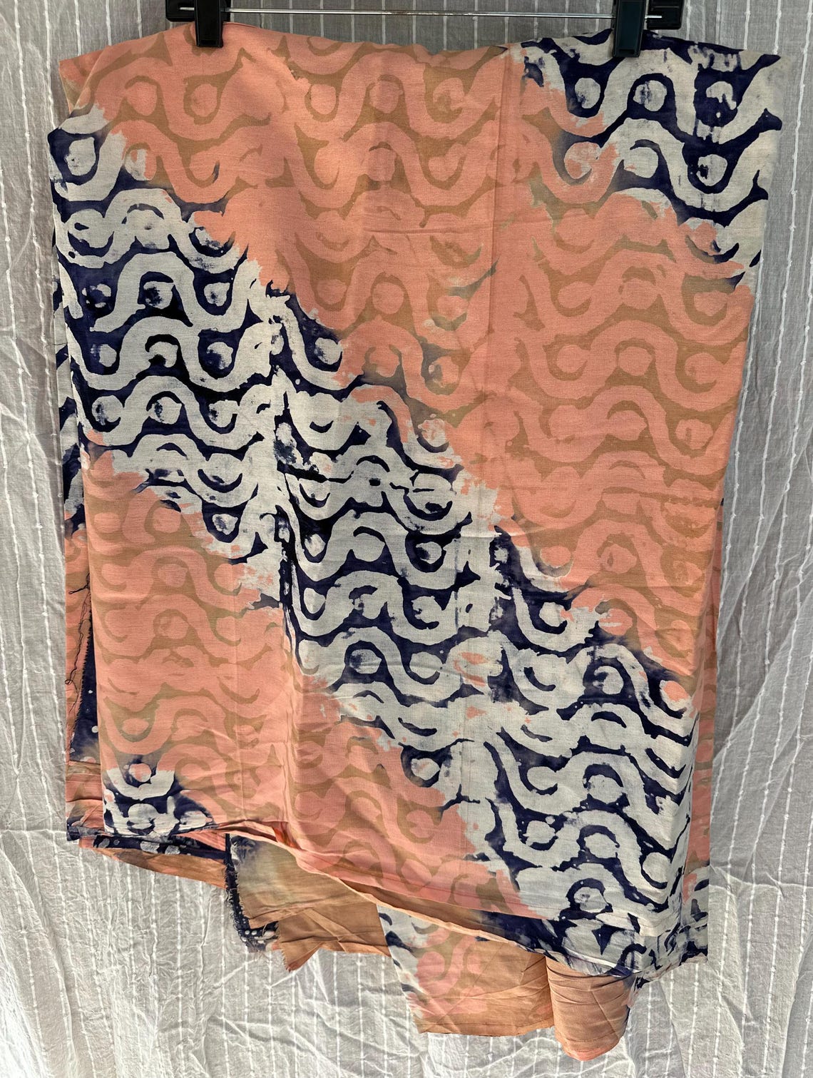 Melhfa Veil African Batik Mauritanian Body Wrap Blue, White & Pink 14ft ...
