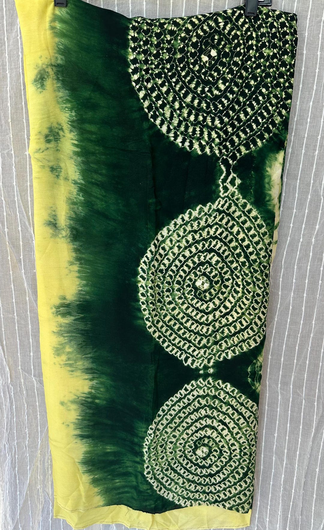 Melhfa Veil African Batik Mauritanian Body Wrap Green & Yellow 14ft X ...