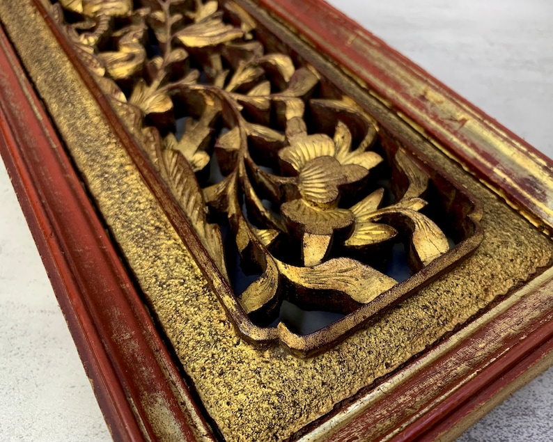 Phoenix and Elephant Antique Chinese Wood Carved Panel Workout Carving ...